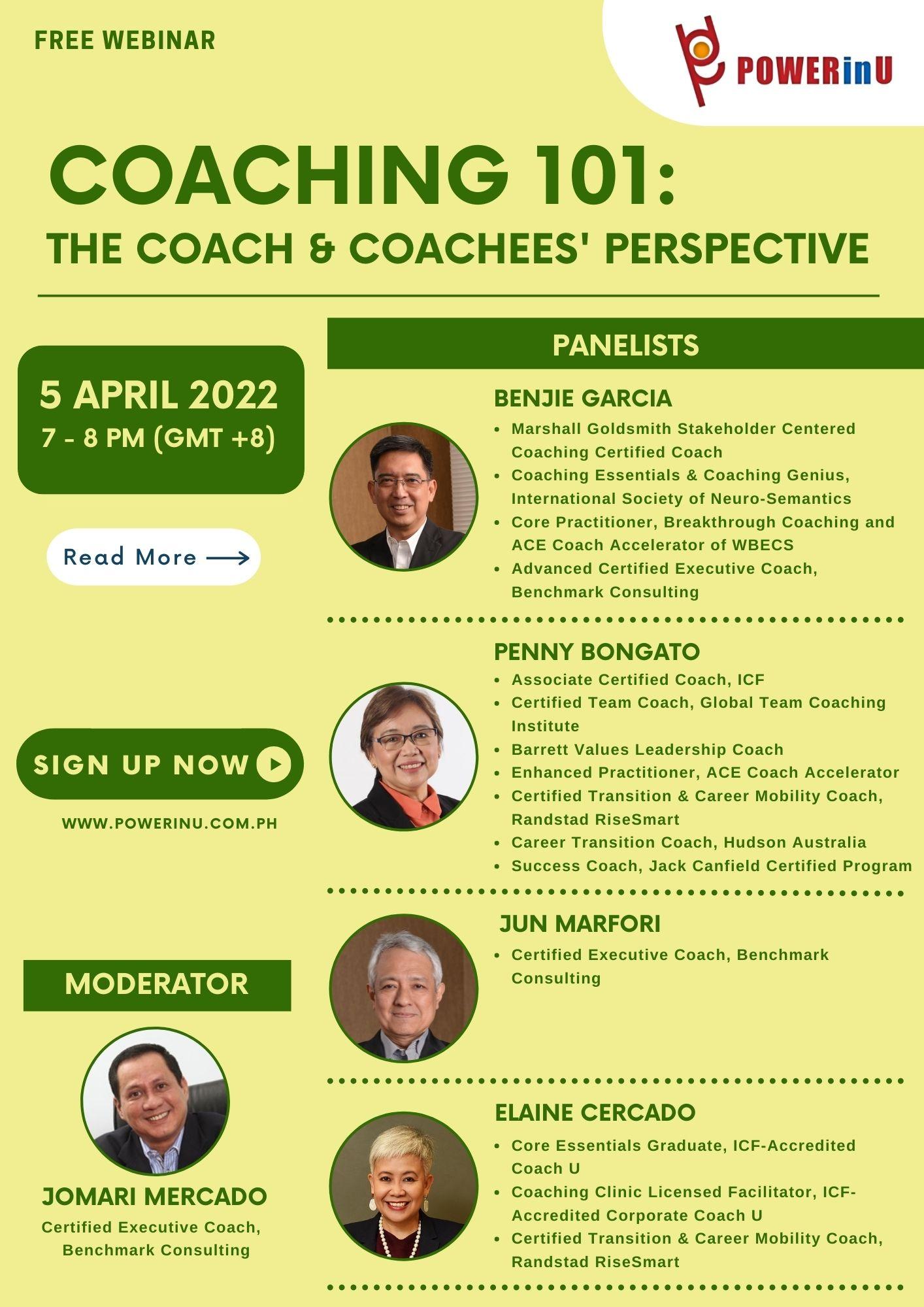 COACHING 101: The Coach and Coachees' Perspective - POWERinU Training and Coaching Philippines