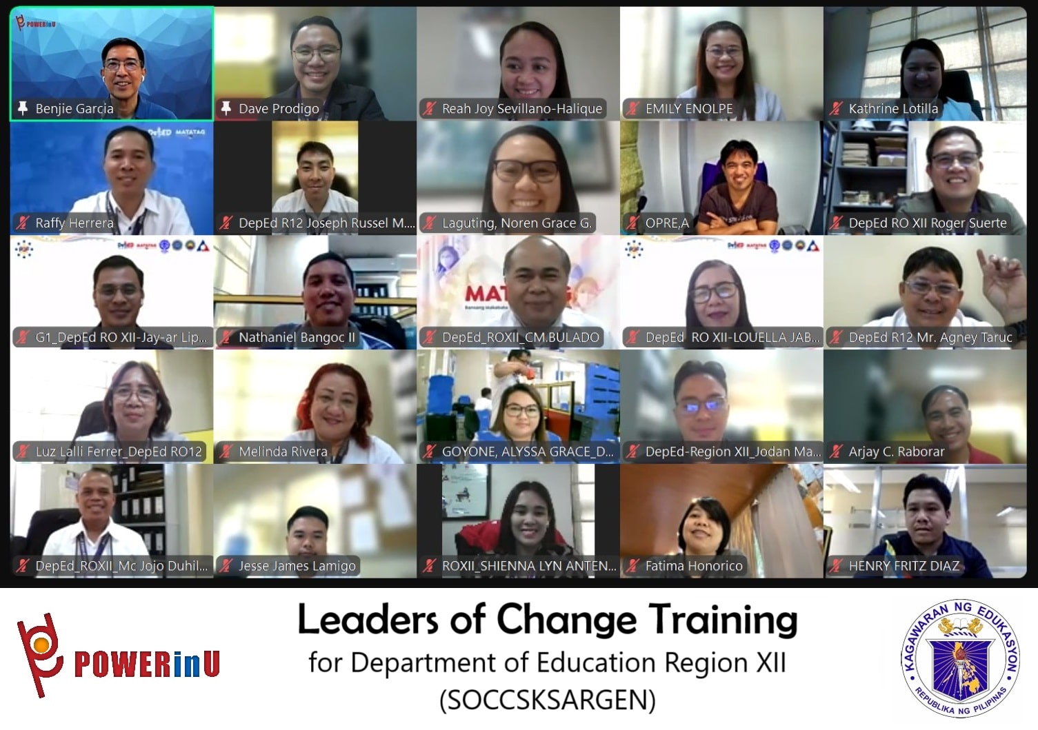 Leaders of Change Virtual Training for Department of Education Region ...
